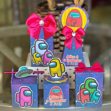 20 Personalizados Among Us Menina Elo7