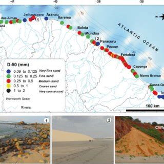 3 Sediment Size Distribution Modal Value Of D 50 Mm Along The Coast Download Scientific