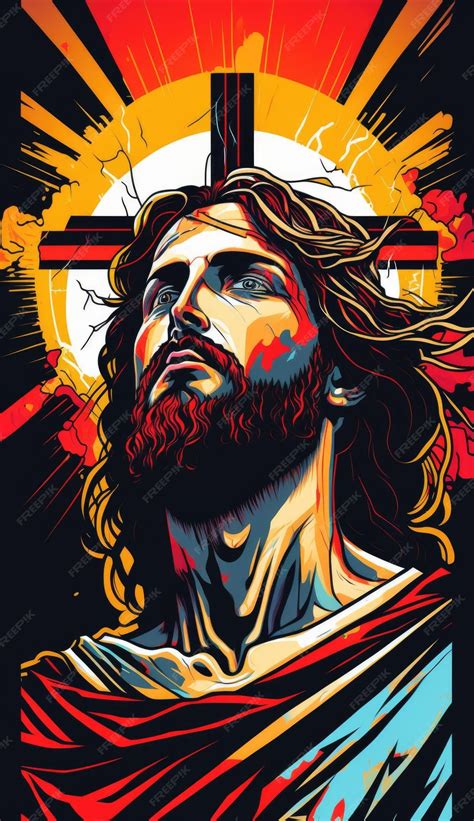Jesucristo En Un Fondo De Pantalla De Teléfono De Estilo De Dibujos