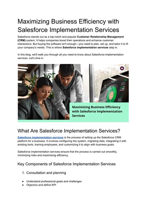 Ppt Maximizing Business Efficiency With Salesforce Implementation