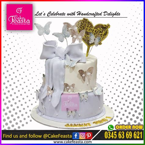 2 Tier Butterfly Birthday Cake Customized Cakes Order Online