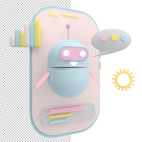 Premium Psd Robot Chatbot Icon 3d Cute Ai Bot Helper Mascot Character