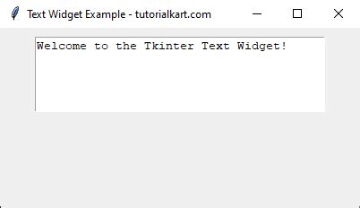 Tkinter Text Widget In Python