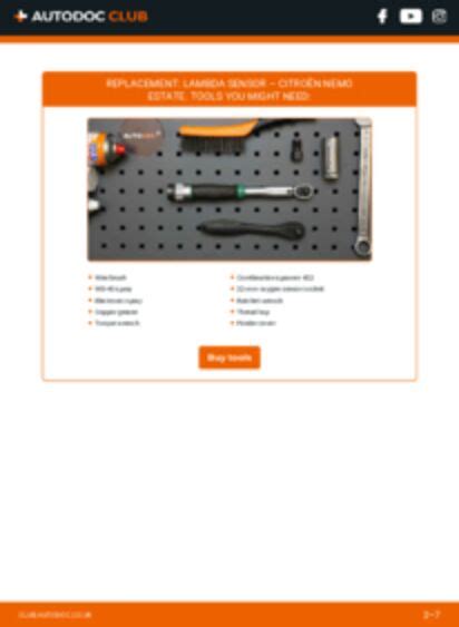 How to change lambda sensor on CITROËN NEMO Estate replacement guide