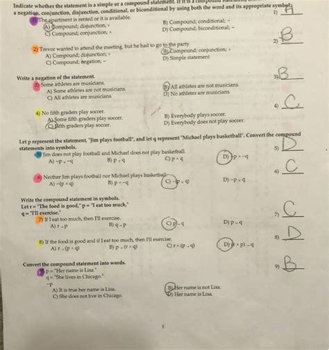 Solved Indicate Whether A Negation Conjunction Disjunct