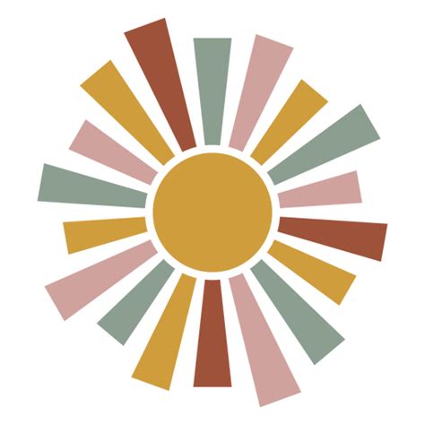 Design Png E Svg De Sol Com Raios Em Um Círculo Para Camisetas