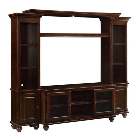 Pemberly Row Entertainment Center With 2 Side Piers And Bridge In