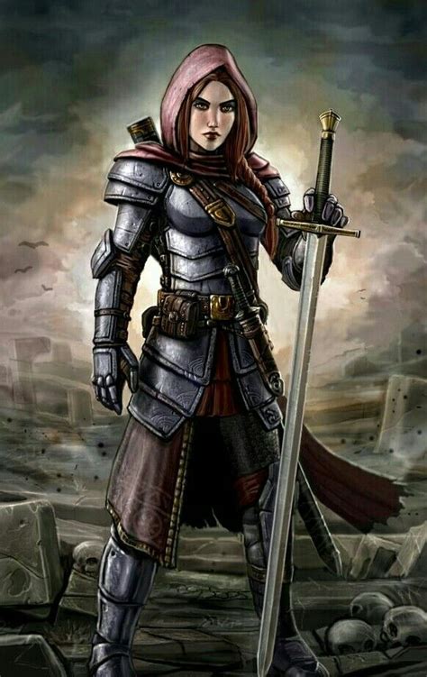 Female Paladin Knight Pathfinder Pfrpg Dnd Dandd D20 Fantasy Warrior