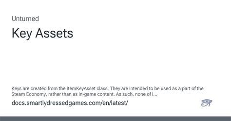 Key Assets Unturned 3 X Documentation