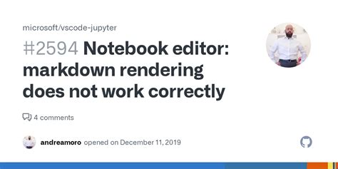 Notebook Editor Markdown Rendering Does Not Work Correctly · Issue