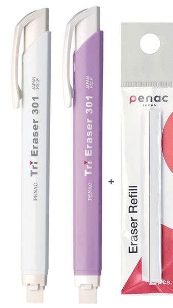 2 шт Ластик автоматический трехгранный PENAC Tri Eraser 301 Japan ...