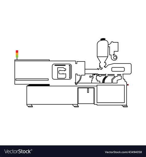Hydraulic Injection Molding Machine Icon Vector Image