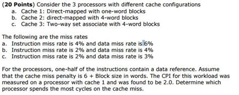 Solved Consider The 3 Processors With Different Cache Chegg Com