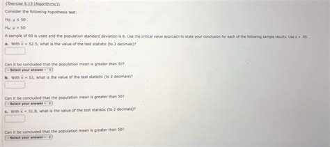Solved Consider The Following Hypothesis Test Ho S So