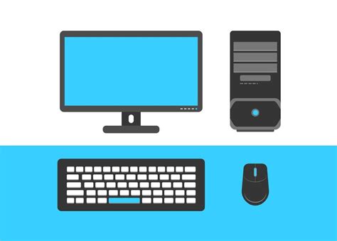 Premium Vector Computer Desktop Monitor Keyboard Mouse Vector Illustration