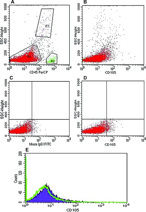 Flow Cytometry Of Analysis Of Cd105 Negative Case A Dot Plot Showed