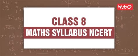Class 8 Mathematics Syllabus 2024 25 Mtg Learning Media Resources