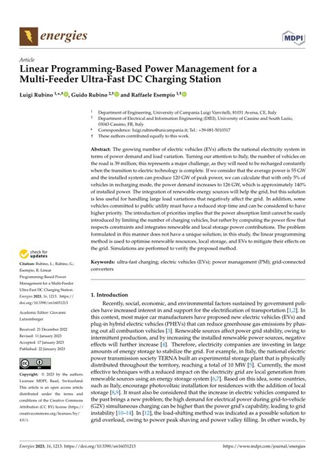 Pdf Linear Programming Based Power Management For A Multi Feeder Ultra Fast Dc Charging Station