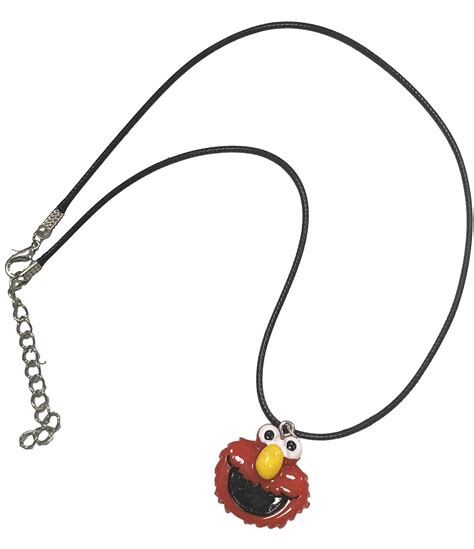 Sesame Street Elmo Or Cookie Monster Acrylic Pendant On Black Cord