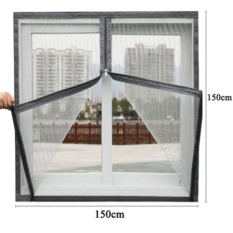 Self Adhesive Simple Anti Mosquito Invisible Screen Without Punching Zipper Window Screen