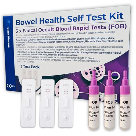 Buy 3 X Bowel Self Test Kits Tests For Faecal Occult Blood Fob In
