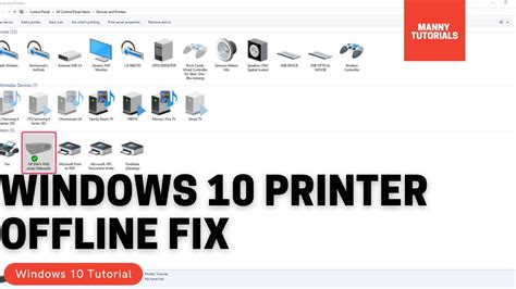 How To Fix Windows 10 Printer Offline Youtube