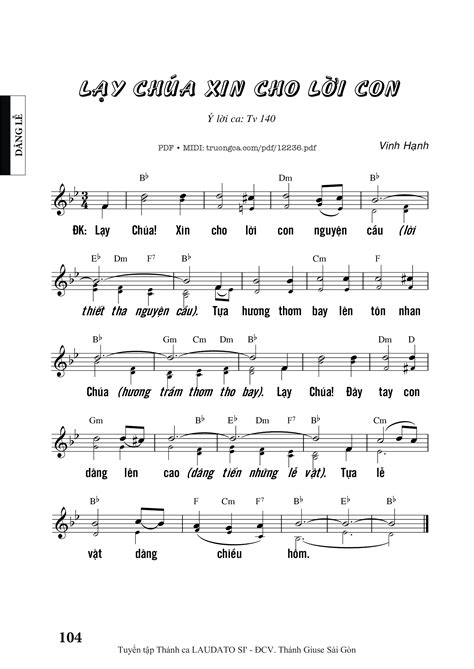 Sheet Lời Chúa Cho Con Pdf Lời And Hợp âm Nốt Nhạc