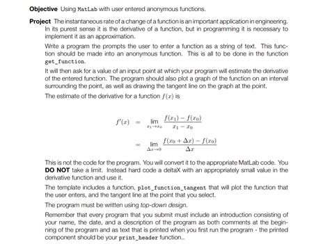 Solved Objective Using Matlab With User Entered Anonymous