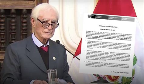 Marina De Guerra Rechaza Declaraciones Del Canciller Béjar Sobre El