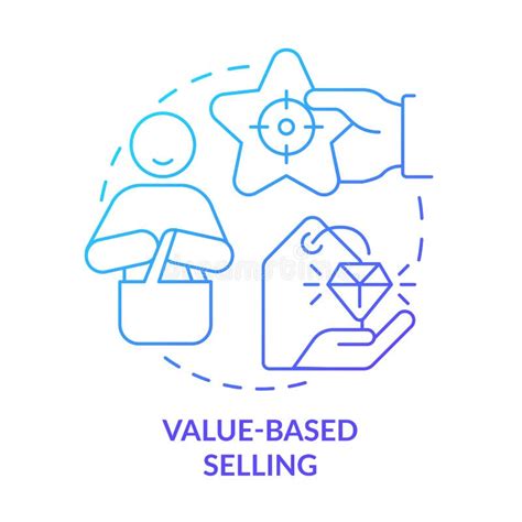Value Based Selling Blue Gradient Concept Icon Stock Vector