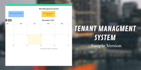 Tenant Management System Simple Version By Fares12 Codemarket