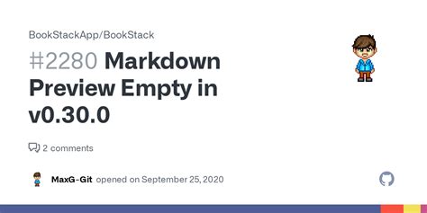 Markdown Preview Empty In V0 30 0 Issue 2280 BookStackApp