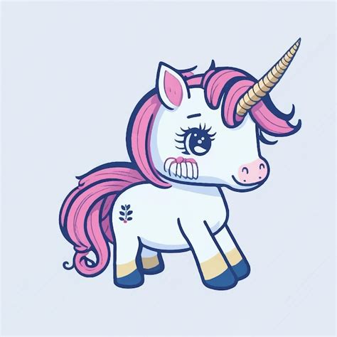 Premium Vector Vector Illustration Cute Cartoon Unicorn On A White