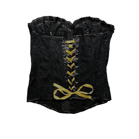 Black Lace Clamp Tie Up Corset Top ♡ Beautiful Depop