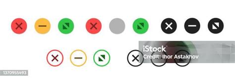 Multicolor Web Buttons Maximize And Minimize Round Buttons Vector