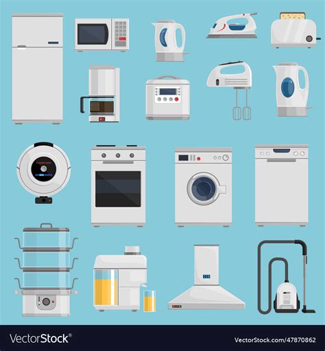 Household Appliances Icons Set Royalty Free Vector Image
