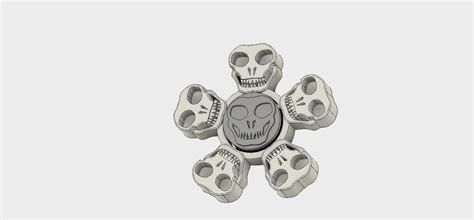 3d Printed Spooky Skull Fidget Spinner By Artsyfartsydiy Pinshape