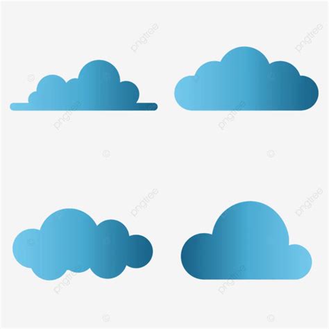 Cartoon Clouds In Different Shape Set Vector Clouds Collection Cloud