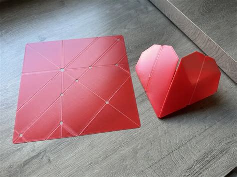 可折叠折纸心 免费 3d 打印模型 Makerworld