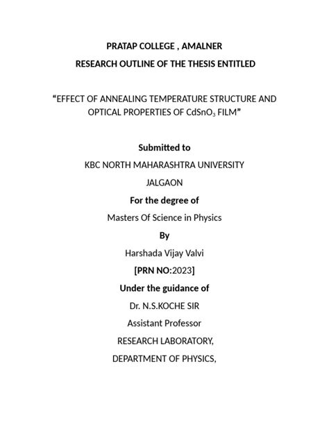 msc ii research project outline pdf microscope thin film