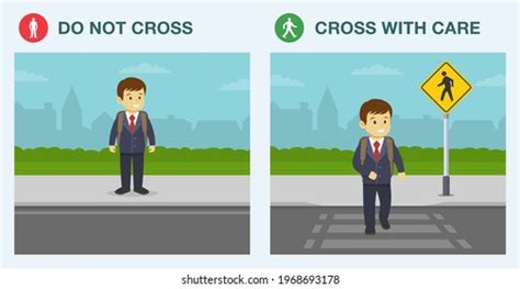 Pedestrian Safety Rules Tips Safe Unsafe Stock Vector Royalty Free