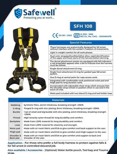 Yellow Full Body Harness For Fall Protection At Best Price In Kolkata