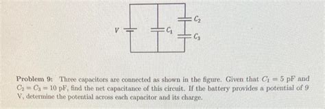 Solved Problem 9 Three Capacitors Are Connected As Shown In