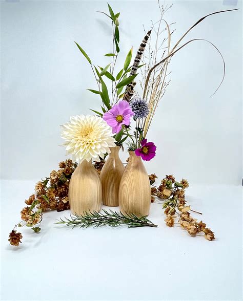 School Milk Bottle Wooden Bud Vases Waney Edge Timbers