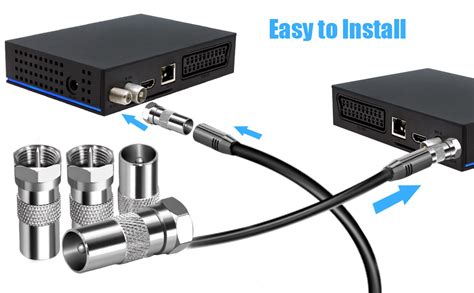 Tuolnk F Plug To Tv Aerial Adapter F Male To Tv Male Coaxial Connector