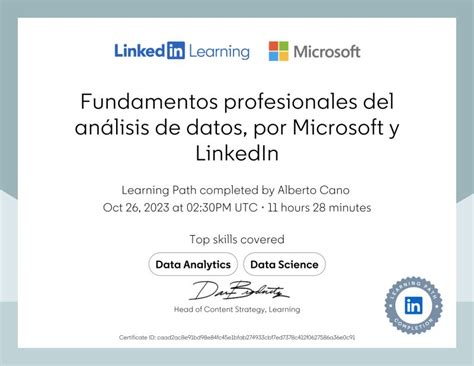 alberto c on linkedin certificate of completion