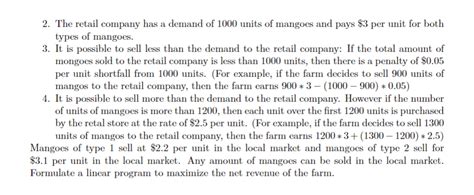 Solved Problem 3 A Farm Grows Two Types Of Mangoes This Chegg