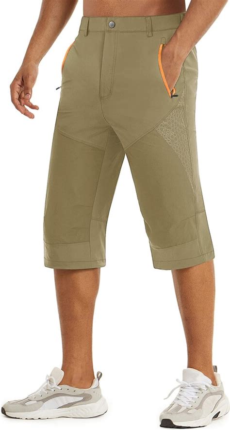 Tacvasen 34 Shorts Men Cargo Walking Cropped Trousers Running Sport