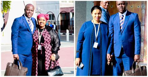 Tanzanian Minister Jumaa Aweso Escorted By His 2 Lovely Wives To