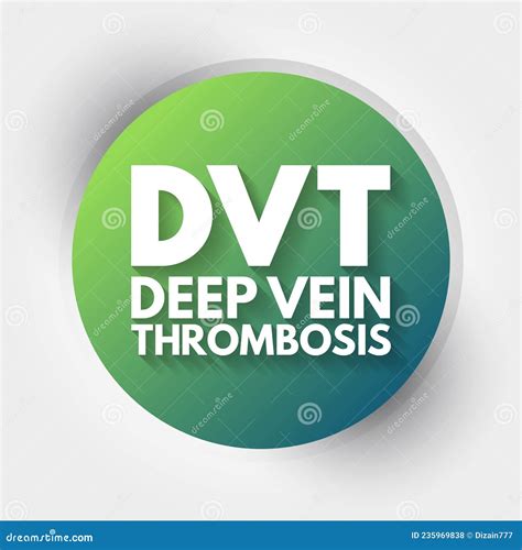 Dvt Deep Vein Thrombosis Acronym Medical Concept Background Stock
